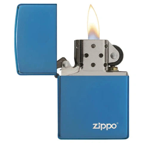 Classic High Polish Blue Zippo with Logo – The Wiener Vape Company