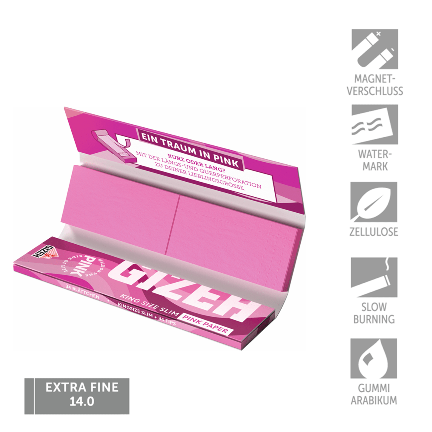 Gizeh Paper Pink K/S Slim Paper – The Wiener Vape Company